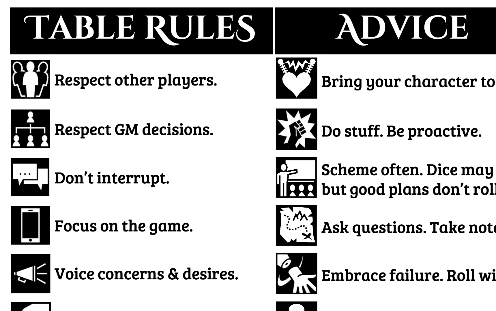 Table Rules Technical Grimoire